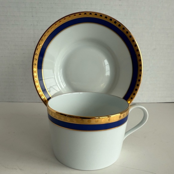 Tiffany & Co. | Kitchen | Tiffany Co Blue Band Flat Cup And Saucer Made ...